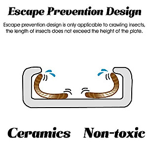 TIHOOD 2PCS 3.8” Reptile Food Water Bowl Worm Dish Lizard Gecko Ceramic Pet Bowls, Mealworms Bowl for Bearded Dragon Chameleon Hermit Crab Dubia Rock Reptile Cricket Anti-Escape Mini Reptile Feeder