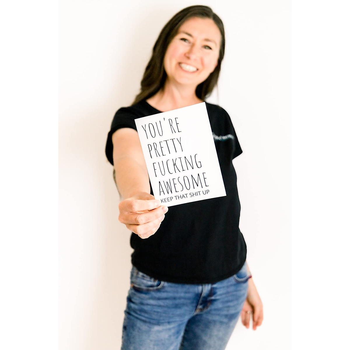 Oh Shirt and More LLC You're Pretty Fucking Awesome, Funny Thank you Card with envelope, Funny Sarcastic Encourage Thanks Greeting Card