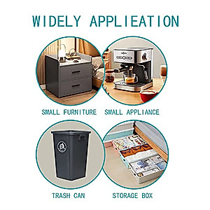 4 PCS Small Appliance Casters Wheels Sticky Swivel Pulleys Mini Self Adhesive Universal Wheel 360 Degree Rotation Storage Box Furniture Bins Bottom Trash Can Kitchen Appliances Caster (Black)