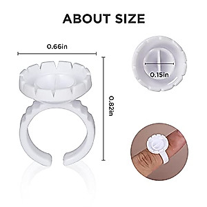 BEYELIAN Glue Rings, 100 Pcs Lash Glue Cups, Lash Extension Supplies, Lash Glue Holder for Volume Lashes Fan