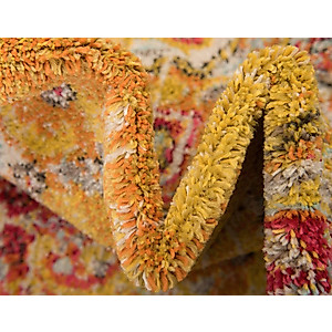 Unique Loom Penrose Collection Area Rug - Alexis (2' 2" x 6' 1" Runner, Gold/ Gray)