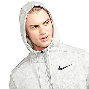 Nike Men Dri-FIT Full-Zip Training Hoodie (as1, alpha, xx_l, regular, regular, Dark Grey Heather/Black)