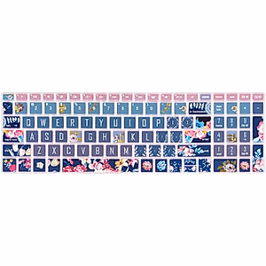 Sanfulin Silicone Keyboard Cover for 15.6 HP Pavilion & HP Laptop 15-eg 15t-eg 15-eh 15-er Series, HP Laptop 17 17-cn 17-cp 17z-cp Series, Red Flower