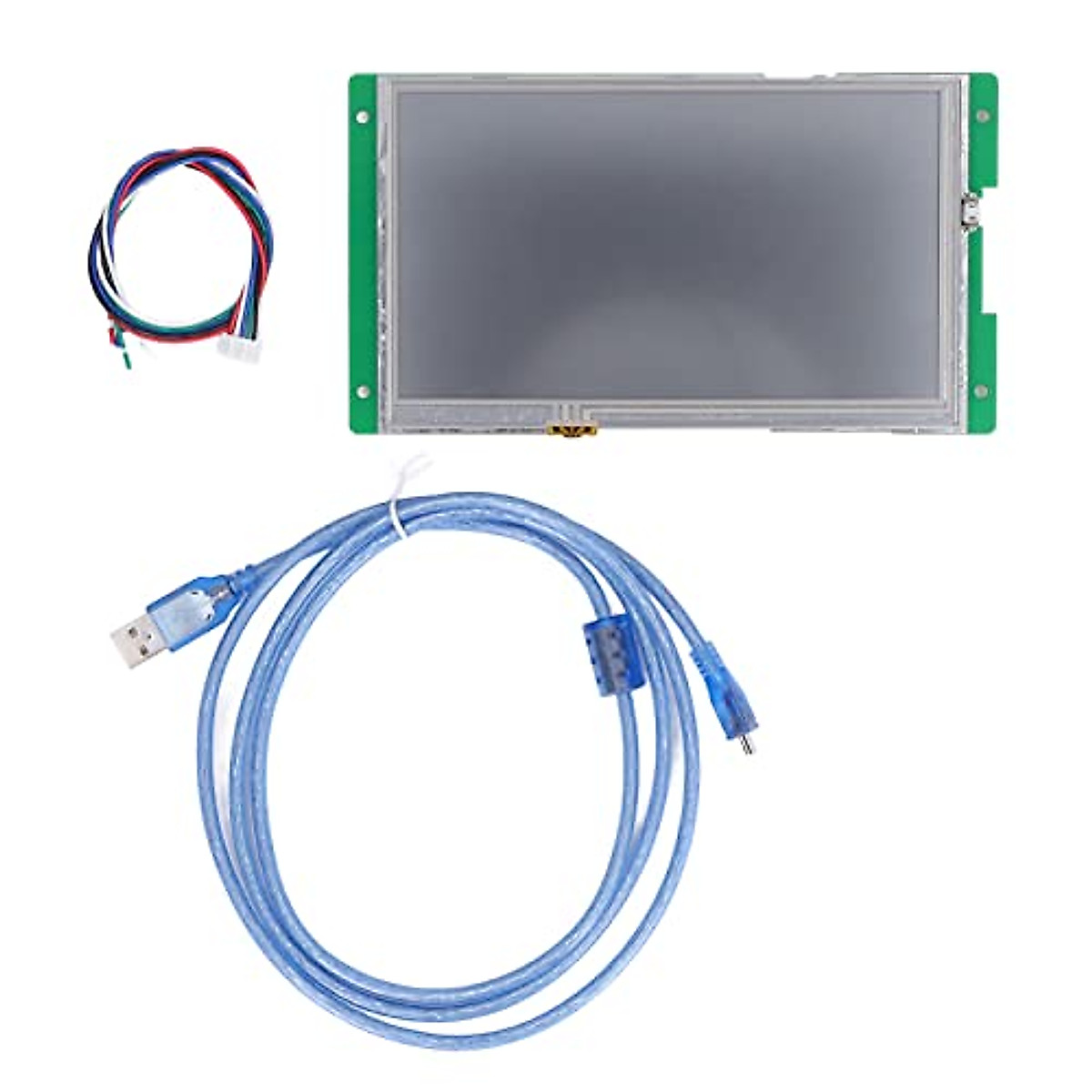 7in Serial Touch Screen, 800x480 Resolution 4 Wire Industrial LCD Screen MCU Control Multifunctional with 2 USB2.0 Ports for DIY Electronic Equipment