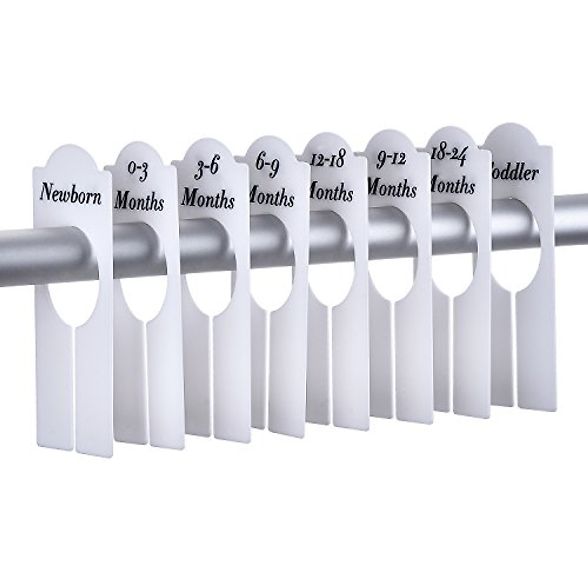WILLBOND Closet Dividers Baby Nursery Clothing Rack Size Dividers Boy Girl Closet Organizer Dividers with Sizes Newborn to 18-24 Months (8 Pieces)