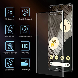 UIYTRAESTING Pixel 7 Pro Tempered Glass Screen Protector, 2 Pack, 9H Hardness, Bubble-Free, HD Transparency, Easy Installation