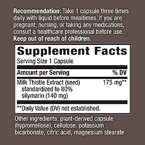 Nature's Way Thisilyn Standardardized Milk Thistle Extract, Vegan, 60 Capsules