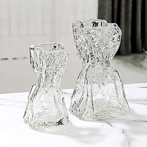 NBHUZEHUA Luminous Glass Vases & Faux Flower Bud Vase Centerpieces Wedding Reception Decorations Birthday Gifts Women