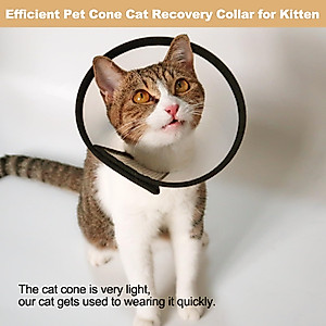ZeyZoo Cat Cone, 6.5 inches Adjustable Cat Cones to Stop Licking for Cats After Surgery, Lightweight Cat Neck Recovery Cone, Plastic Elizabethan Collar for Small Cats, Kitten and Rabbits