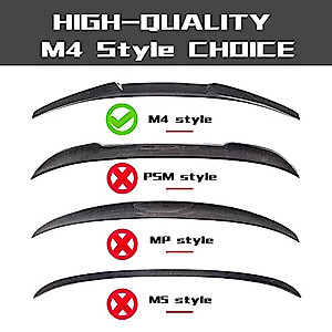 Acmex Rear Spoiler Wing Fits for 2008-2012 BMW E90 M3 Sedan & 2006-2011 E90 3 Series Sedan Trunk M4 Style 323i 325i 325xi 328i 328i xDrive 330i 330xi 335i 335d 335i xDrive M3 (Carbon Fiber)