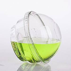 Golden Apple, 5oz-30sets Clear Plastic Cups for Ice Cream, Dessert Cups, Snack Bowl with Dome lids no Hole