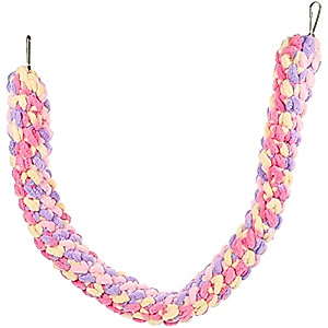 Mikikit Sugar Glider Climbing Rope Hamster Swing Toy Hamster Toy Woven Rat Toy Sugar Glider Toy Hanging Guinea Pig Toy Bird Cage Bird Swing Parrot Cage Toy Chew Hanging Toys Cotton Rope