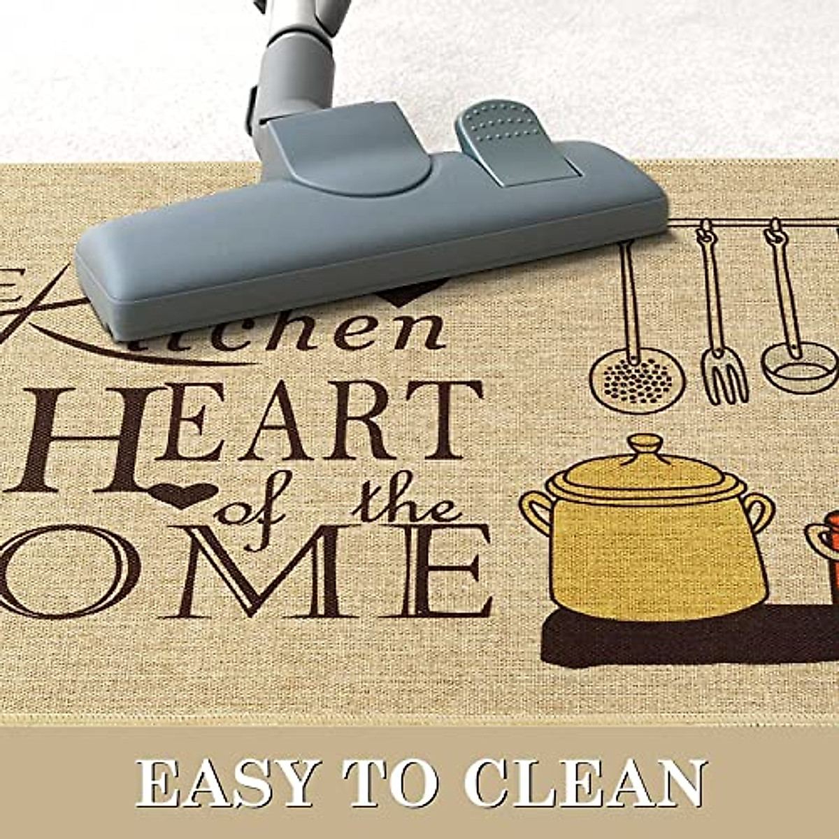 comfoyar Kitchen Rugs Set, 2 Pieces Kitchenware Style Non Slip Kitchen Mat, Easy to Clean Comfort Standing Mats for Kitchen, Home, Office, Laundry (16"x24" + 16"x47")