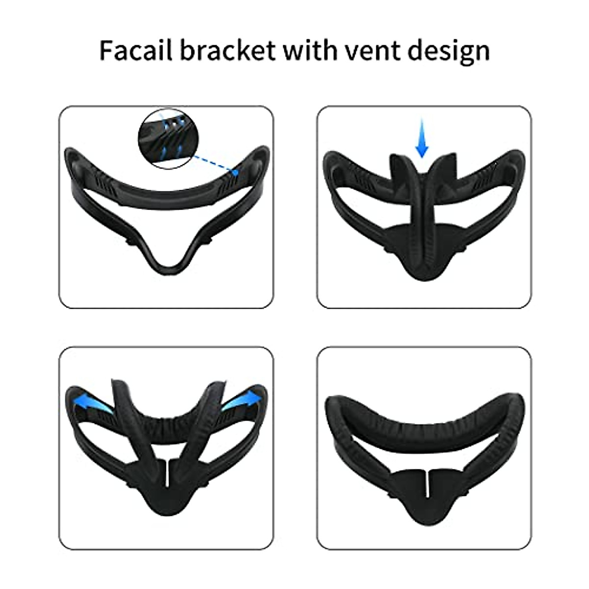 FANPL for Oculus Quest 2 Face Pad, Face Vent Bracket, Leather Breathable Cushion with Lens Protection Cover, Silicone Nose Pad, Lens Cleaning Pen, Thumb Caps