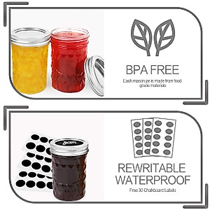 VERONES Mason Jars 8OZ, 8 OZ Canning Jars Jelly Jars With Regular Lids and Bands, Ideal for Jam, Honey, Wedding Favors, Shower Favors, 24 PACK