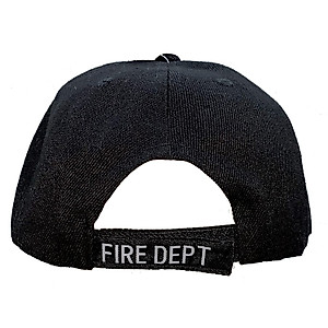 Black Duck Brand Embroidered Fire Department Baseball Hat/Cap (Black) One Size