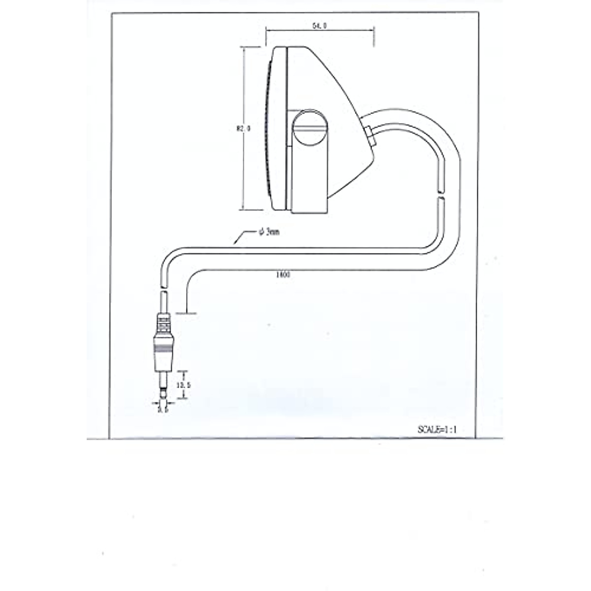 Anteenna TW-10-Straight Type CB EXTENAL Speaker for Mobile Transceiver (Ham Radio/CB Radio) with Swivel Bracket 5W 1.8M Cable with 3.5mm Mono Straight Type Plug