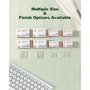 PAPERPAL #1 Nonskid Paper Clips, 2000 Medium Paper Clips (20 Boxes of 100 Each), Bulk Paperclips for Office School & Personal Use, Daily DIY, 1-2/7" Silver Heavy Duty Non-Skid Paper Clip Standard Size