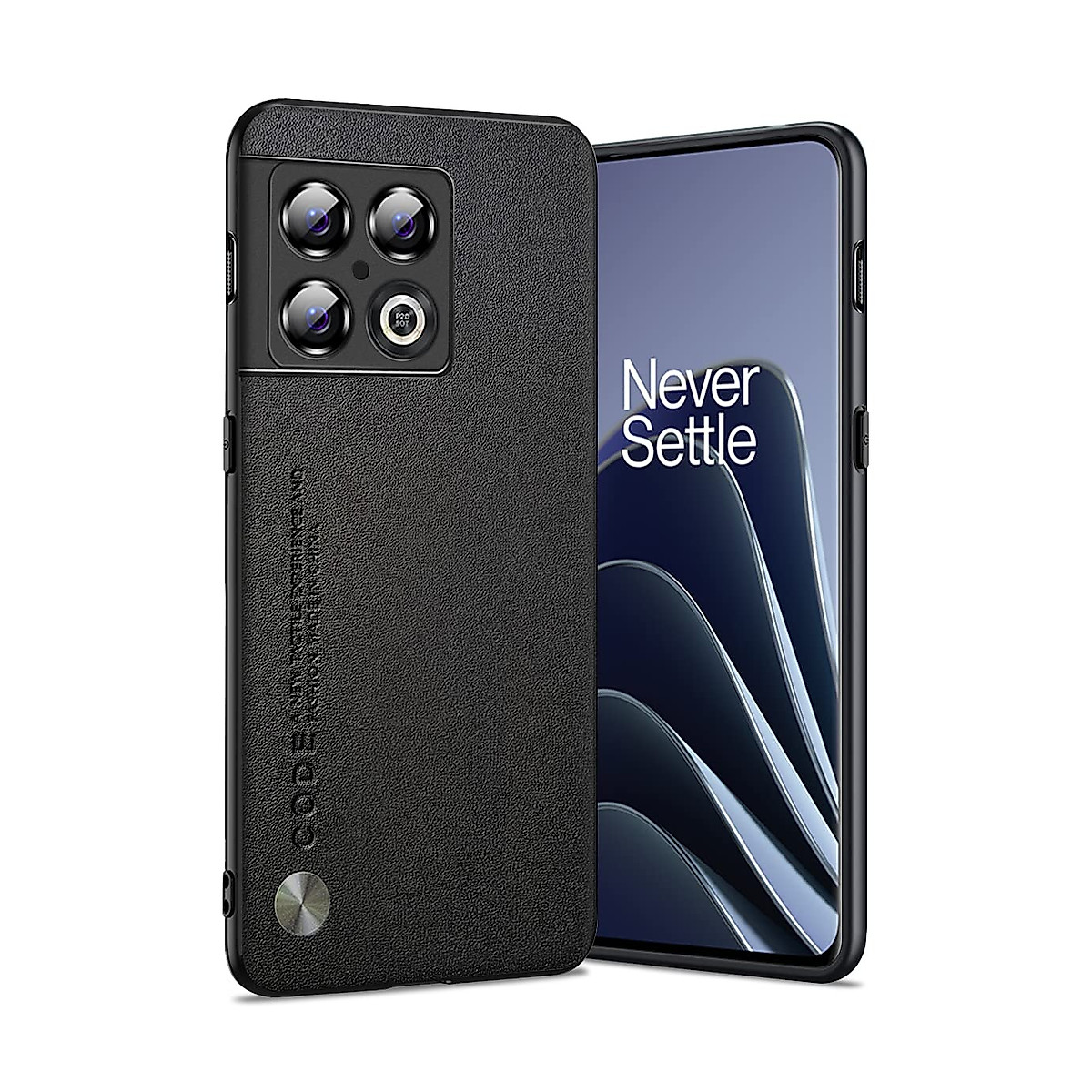 Puxssul for OnePlus 10 Pro 5G Case, Soft TPU Artificial Leather case,Extremely Light Ultra-Light Camera Protection Leather Cover Case for OnePlus 10 Pro 5G (Black)