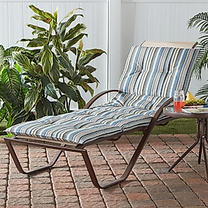 Greendale Home Fashions Outdoor 72" x 25" Lightweight Chaise Lounge Pad, Beach Stripe
