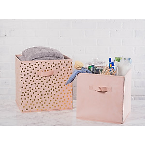 DII Non Woven Fabric Storage Bin Collection Collapsible Organizer Cube, Small Set, 11x11x11", Millennial Pink, 2 Count
