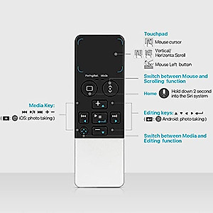 TNP Bluetooth Remote Control for iPad iPhone - Trackpad Media Presenter for iOS Mac Android Tablet PC - Wireless Camera Shutter, Media Button, Presentation Clicker, iPad Air Pro, MacBook Pro Mini M1