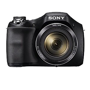 Sony Cyber-Shot DSC-H300 Digital Camera Black Bundle with Sandisk 16GB Memory Card, Camera Bag for DSLR, Table-top Tripod and 4X Rechargeable AA Batteries with Charger
