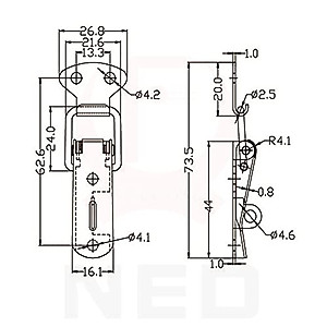 TBMAKE Latches Cabinet Box Locks Spring Loaded Latch Catch Toggle Iron Hasps for Sliding Door Window Furniture Hardware
