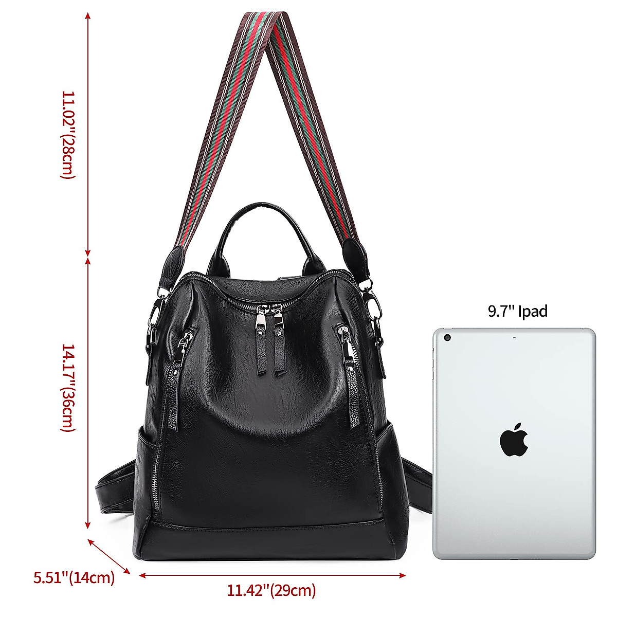 GAEKEAO Backpack Purse for Women Leather Fashion Large Travel Ladies Convertible Casual Shoulder Bag