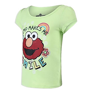 Sesame Street Girls' Modern/Fitted, Green Elmo Smile, 3T