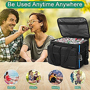 SEEHONOR Insulated Cooler Bag 60 Cans Large Collapsible Insulated Lunch Box Leakproof Soft Cooler Bag for Grocery Shopping Camping Picnic Beach 40L