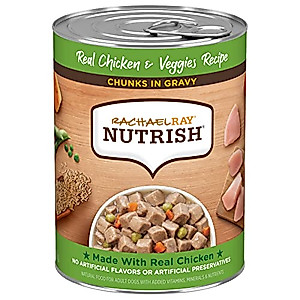 Rachael Ray Nutrish Chunks in Gravy Wet Dog Food Real Chicken & Veggies Recipe, 13 Ounce (Pack of 12)