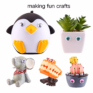 CCINEE 500 Pieces 6-12 mm Wiggle Eyes Multi Color Googly Eyes with Self Adhesive Eyelash Googly Eyes for Craft Making