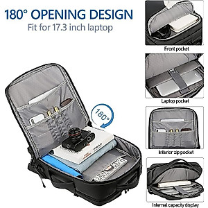 palamea Spirit Airlines Personal Item Backpack 18x14x8inch, Underseat Carry On Bag for Airplanes 40L Expandable Travel Backpacks Laptop Backpacks