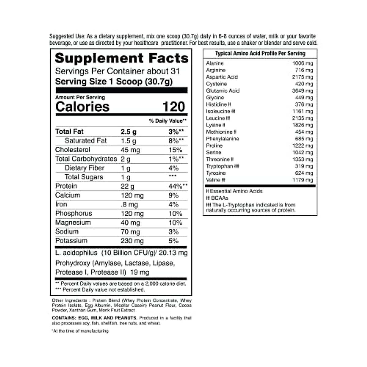 Jocko Mölk Whey Protein Powder (Chocolate Peanut Butter) - Keto, Probiotics, Grass Fed, Digestive Enzymes, Amino Acids, Sugar Free Monk Fruit Blend - Supports Muscle Recovery and Growth - 31 Servings