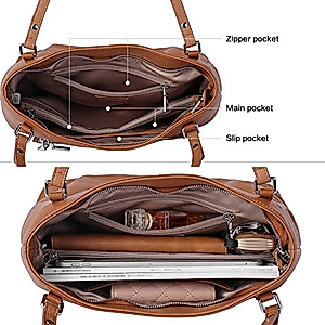 BOSTANTEN Women Handbags Leather Designer Tote Purses Soft Hobo Bags Work Top Handle Shoulder Bags Brown