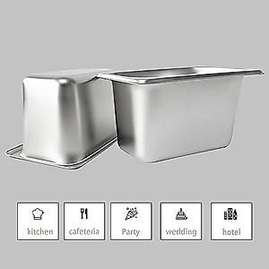 UEJYWUY 8 Pack 1/9 Size Steam Table Pan, 4 Inch Deep Anti Jam Stainless Steel Steam Table Hotel Pan, Commercial Half Size Steam Table Food Pans for Restaurants, Cafeteria, Hotels, Kitchen, Catering