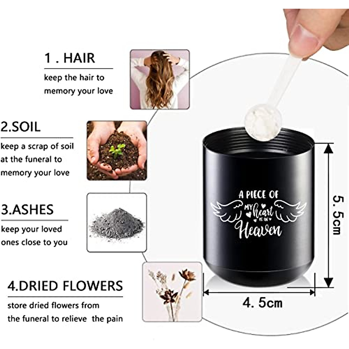 Cremation Urns for Human Ashes Adult Male Female,Keepsake Urns for Human Adult for Funeral,Mini Small Cremation Urns Set of 6 Pack (Black)