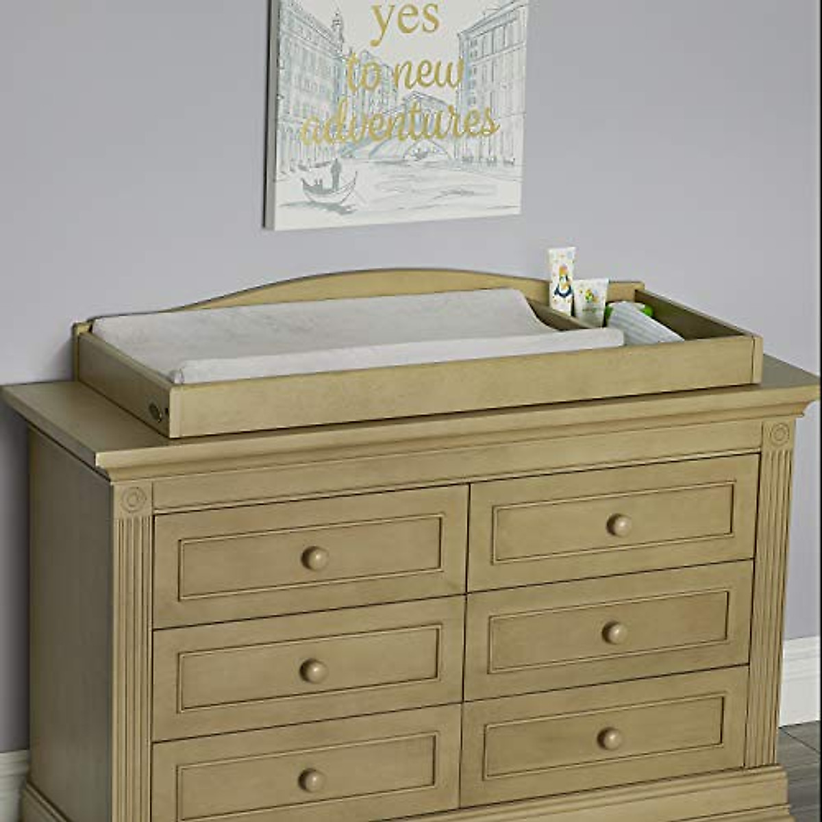 Baby Cache Natural Hardwood Changing Station Table Topper | Montana Collection | Driftwood