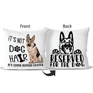 It's Not Dog Hair It's German Shepherd Glitter Reserved For The Dog Reversible Throw Pillow Covers,Home Bedroom Girl Room Decor Funny German Shepherd Pillow Case,Dog Lovers Gifts,18x18 Inch Pillowcase