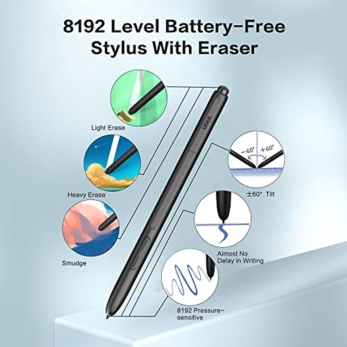 UGEE 15.4 Inch Drawing Tablet with Screen, 127% sRGB Full Laminated Graphics Monitor, 8192 Levels Battery-Free Stylus with Digital Eraser, Pen Display Support for Android Phone & Windows/Mac/Chrome OS