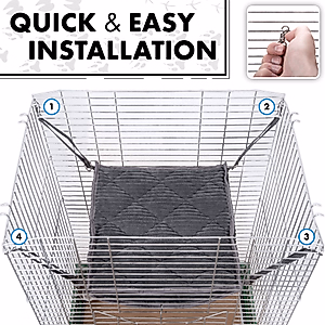 2 Brothers Wholesale Ferret Hammock for Cage - Plush Double Bunk Bed Hanging Clips - Perfect for 2 or More Small Pets! (Rats, Ferrets, Hamsters, Guinea Pigs, Chinchillas & Squirrels) - Black