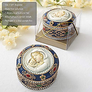 Fashion Craft Madonna and Child Rosary Trinket Box, 2 3/4", Multicolor