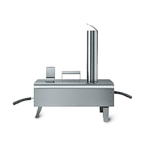 GYBER Henson Outdoor Pizza Oven Portable 12" Stainless Steel Backyard Grill Wood Pellet and Charcoal Fired Pizza Maker for Outdoor Garden or Camping Cooking with Pizza Stone, Foldable Legs