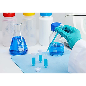 Globe Scientific 6101S Polypropylene Molded Graduations Conical Bottom Self Standing Transport Tubes with Attached White Polyethylene Screw Cap, Sterile, 5ml Capacity, Pack of 500