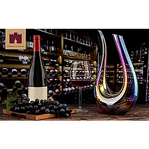 Wine Decanter Set, 1200ml Red Wine Iridescent Carafe With Bottle Opener, Stopper, Cleaning Beads and Wine Pour, Colorful Wine Aerator Gift Set Wine breather, Lead-free Crystal Glass Wine Accessories