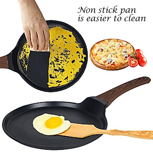 Vinchef Nonstick Crepe Pan, 11inch Skillet Pan for Dosa Tawa Omelette Tortillas Crispy Pancake, Griddle Pancake Pan, PFOA FREE and Induction Compatible