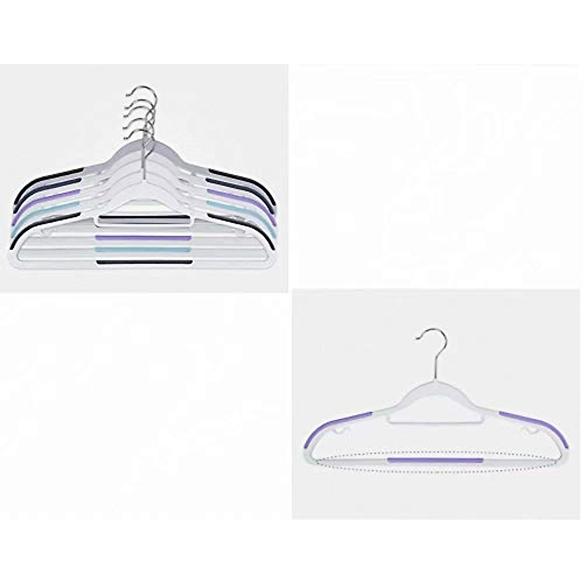 ATOLY Hangers £¬Plastic Hangers 20 Pack Dry Wet Clothes Hangers with Non-Slip Pads with Heavy Duty 360 Swivel Hanger Hook 0.2" Thickness - Space Saving Gray,Green