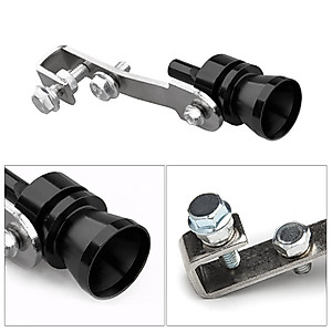 Jawmoy Pack-2 Car Turbo Whistle, Aluminum Turbo Sound Whistle Exhaust Muffler Sound Booster, 4.05" x 2.32" Car Roar Maker Tail Pipe Whistle for Most Cars, Motorcycles (Black)