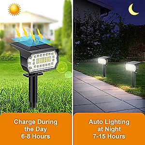 LANSOW Solar Spot Lights Outdoor, [8 Pack/57 LED] 2-in-1 Solar Landscape Spotlights, 3 Modes IP65 Waterproof Dusk to Dawn Solar Powered Flood Wall Lights for Yard Garden Pathway Driveway(Cool White)